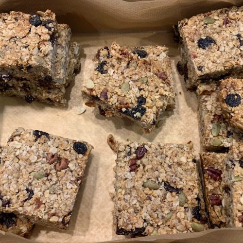 Seedy nutty fruity flapjacks - The Plant based dad
